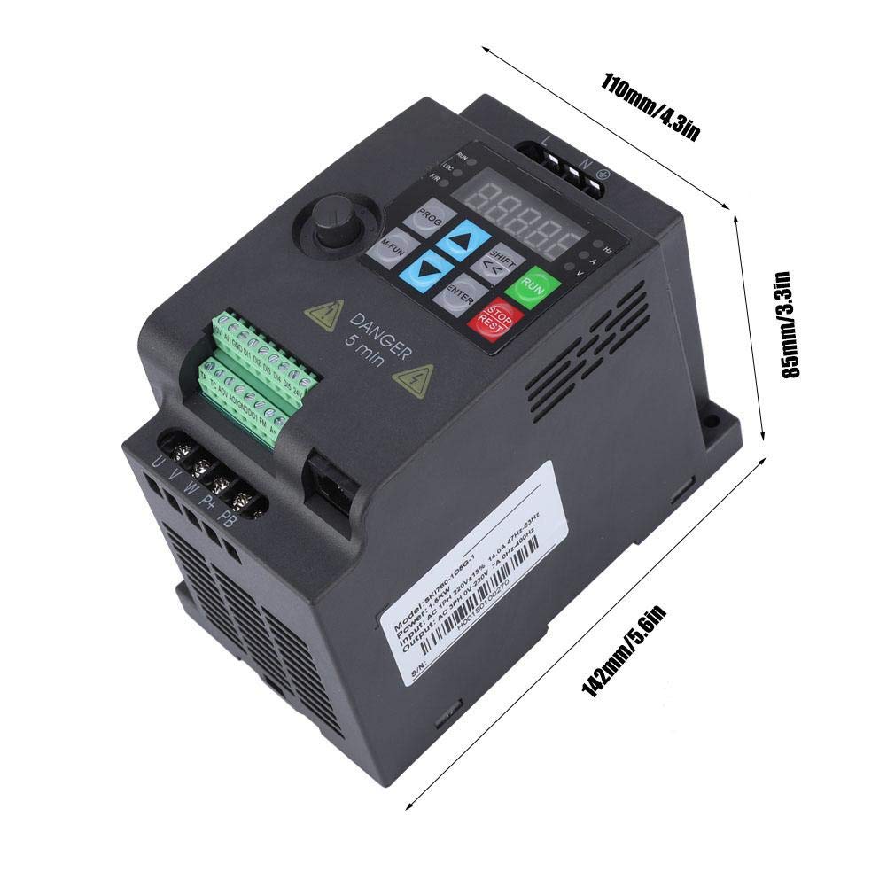 1.5KW Mini VFD Variable Frequency Converter Inverter SKI780 AC 1-Phase 220V to 3-Phase 220V ...