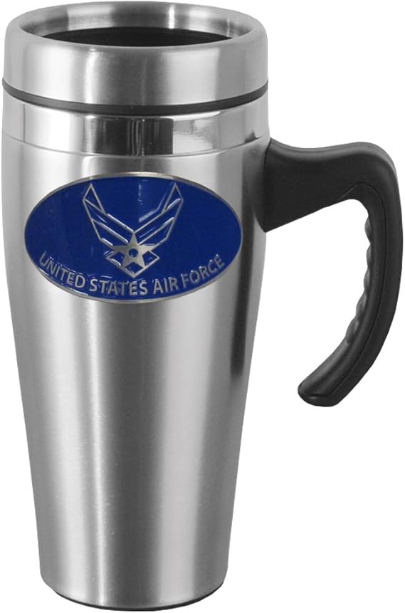 Amazon.com: Siskiyou Gifts Air Force Steel Travel Mug with Handle: Air ...