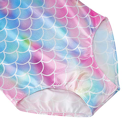 TUPOMAS Mermaid Fish Scale Leotards for Girls Blue Pink 2t 3t 4t ...