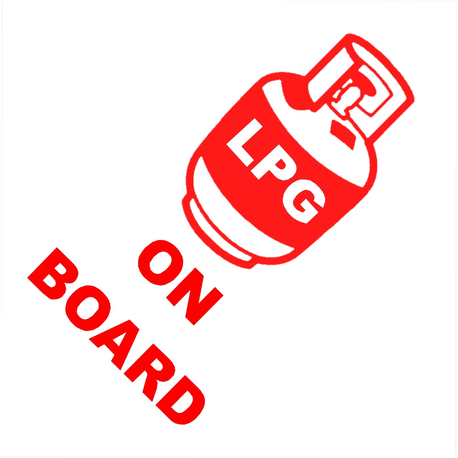Buy 1 x Red on White LPG On Board External Self Adhesive Sticker Liquid ...