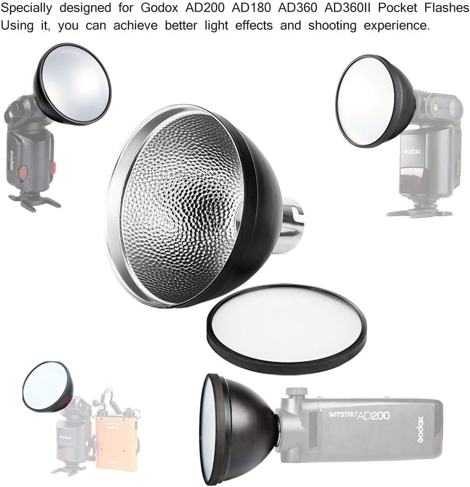 GODOX AD-S2 Standard Reflector with Soft Diffuser for Godox AD200 AD180 ...