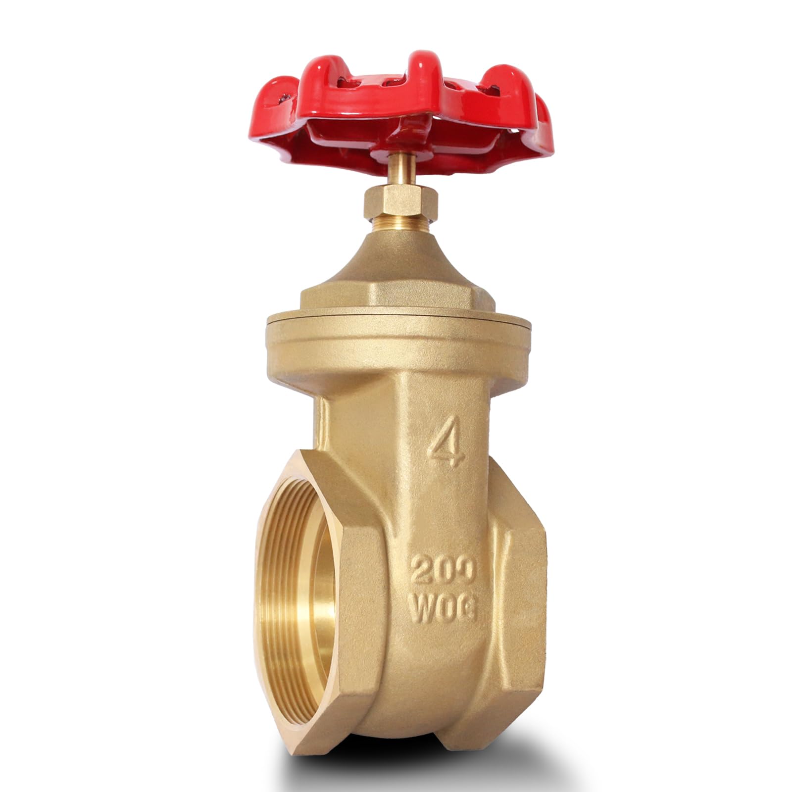 4" NPT Brass Gate Valve, Heavy Duty Female x Female Thread Rotary ...
