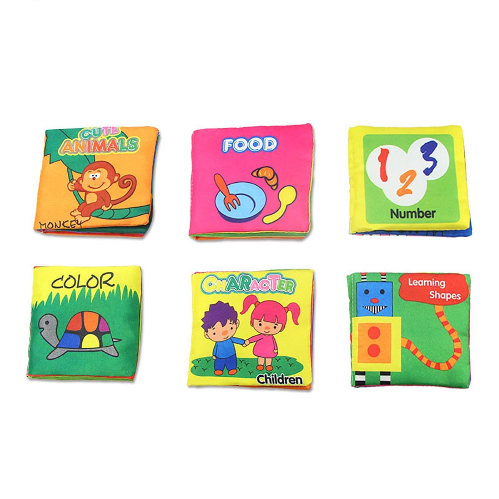 Amazon.com : Soft Cloth Baby Books Set of 3 -Bright Color Pictures for ...