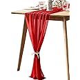 Amazon.com: BOXAN 30x120 Inch Red Sheer Table Runner for Valentine ...