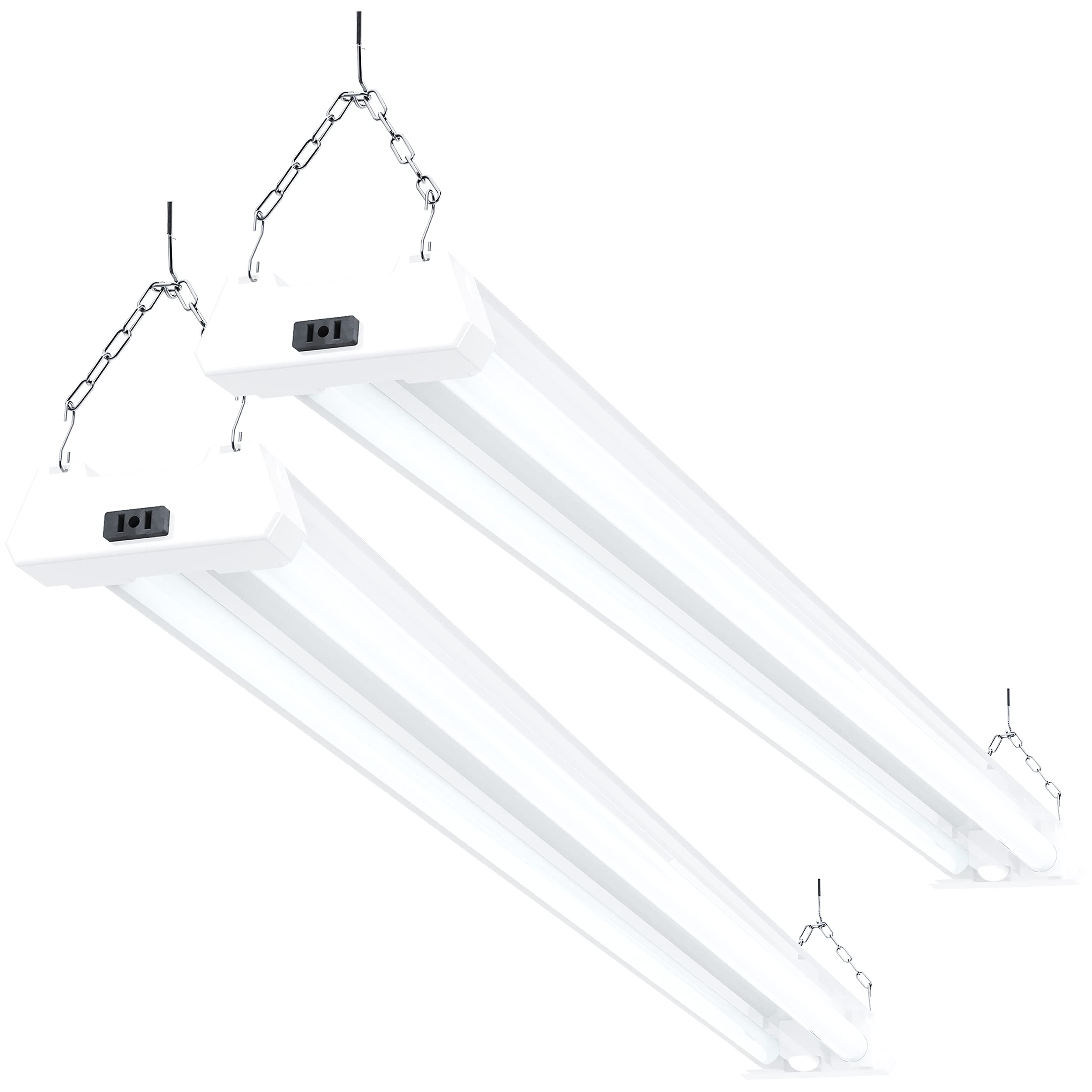 Sunco Motion Sensor 4ft LED Shop Light, Garage Lights Ceiling LED Plug ...