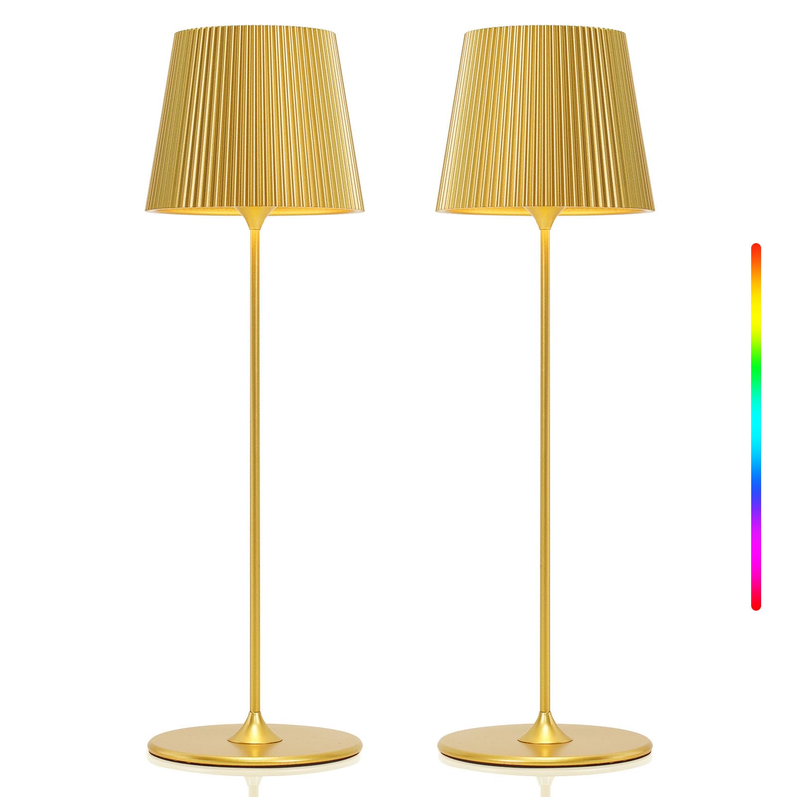 2 Pack Cordless Table Lamp,Portable RGB LED Desk Lamp,5000mAh Battery ...