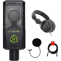 Amazon.com: Lewitt LCT-240 Pro Condenser Microphone (Black) Bundle with ...