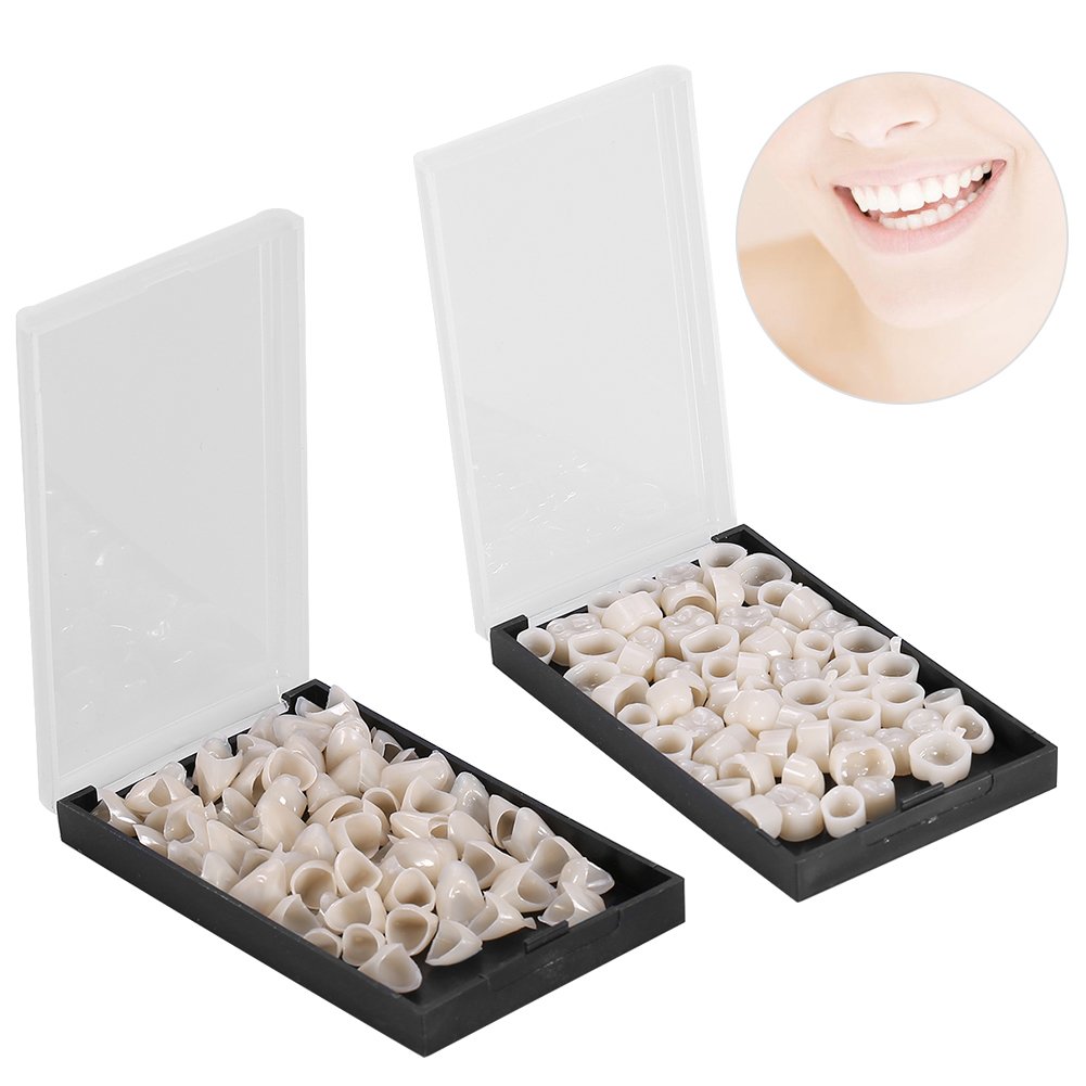 Buy Temporary Tooth, 100 Piece Dental Crown Resin Porcelain Teeth ...