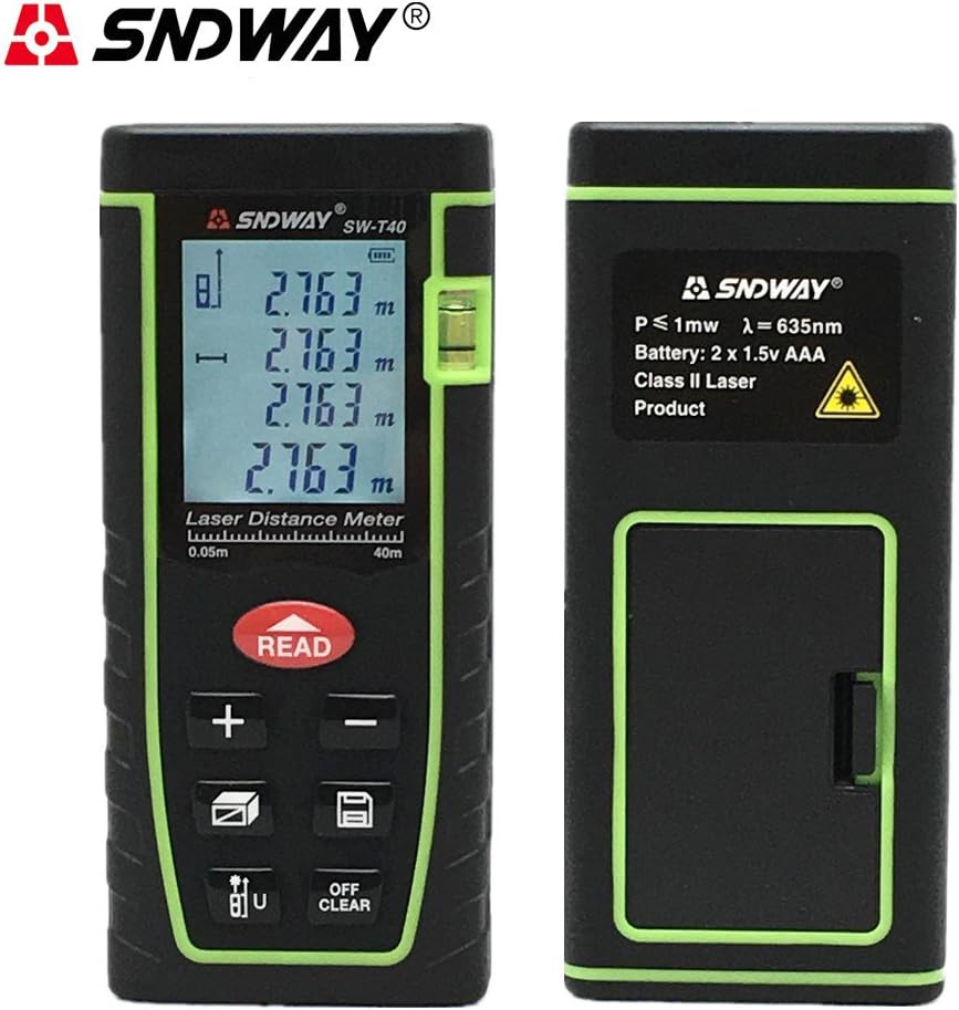 SNDWAY Laser Distance Measure 131ft/40m, Professional Digital ...