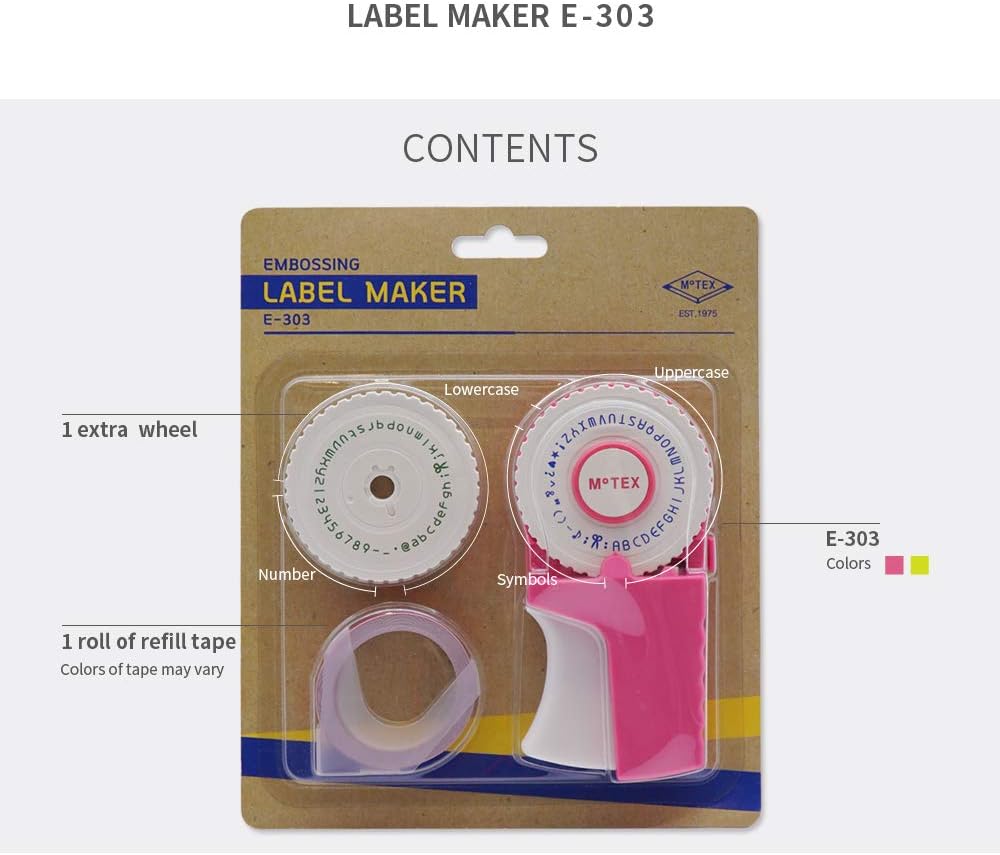 Motex E-303 PINK Emoticon Embossing Label Maker – BigaMart