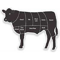 Amazon.com - Meat Cuts Beef Cow Steak Vinyl Sticker Decal Travel 5"