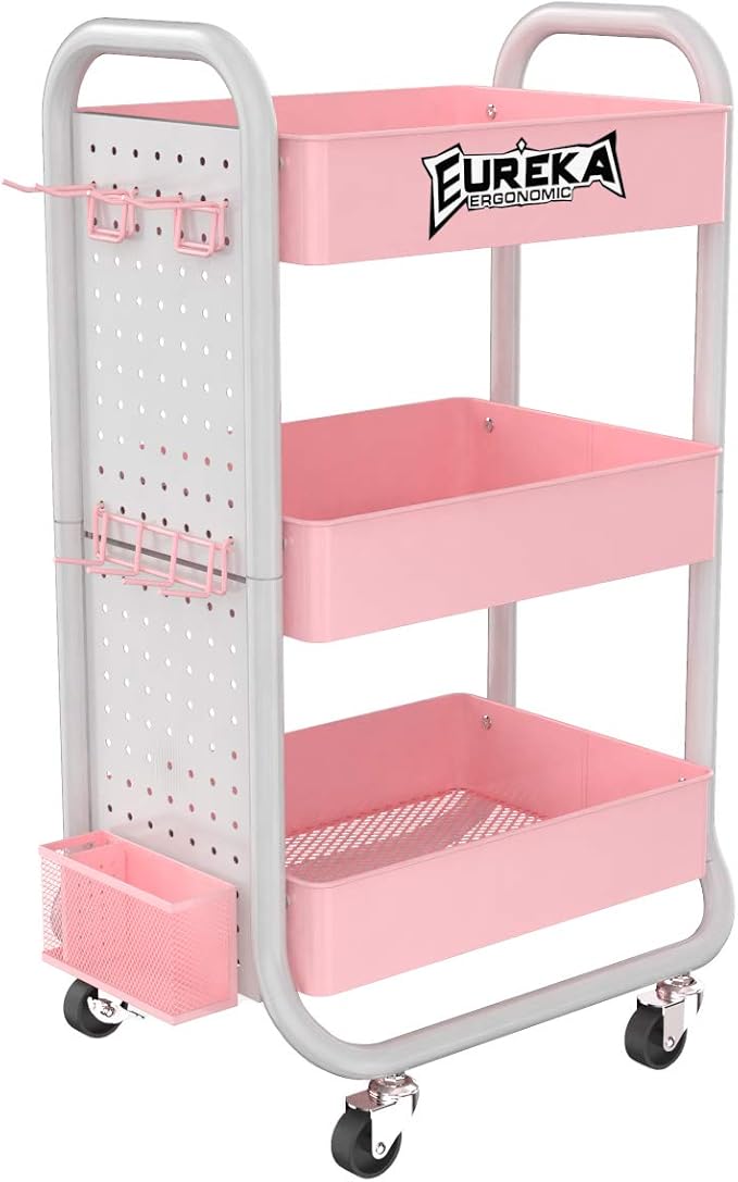 Amazon.com: EUREKA ERGONOMIC 3 Tier Rolling Cart, Metal Utility Cart ...