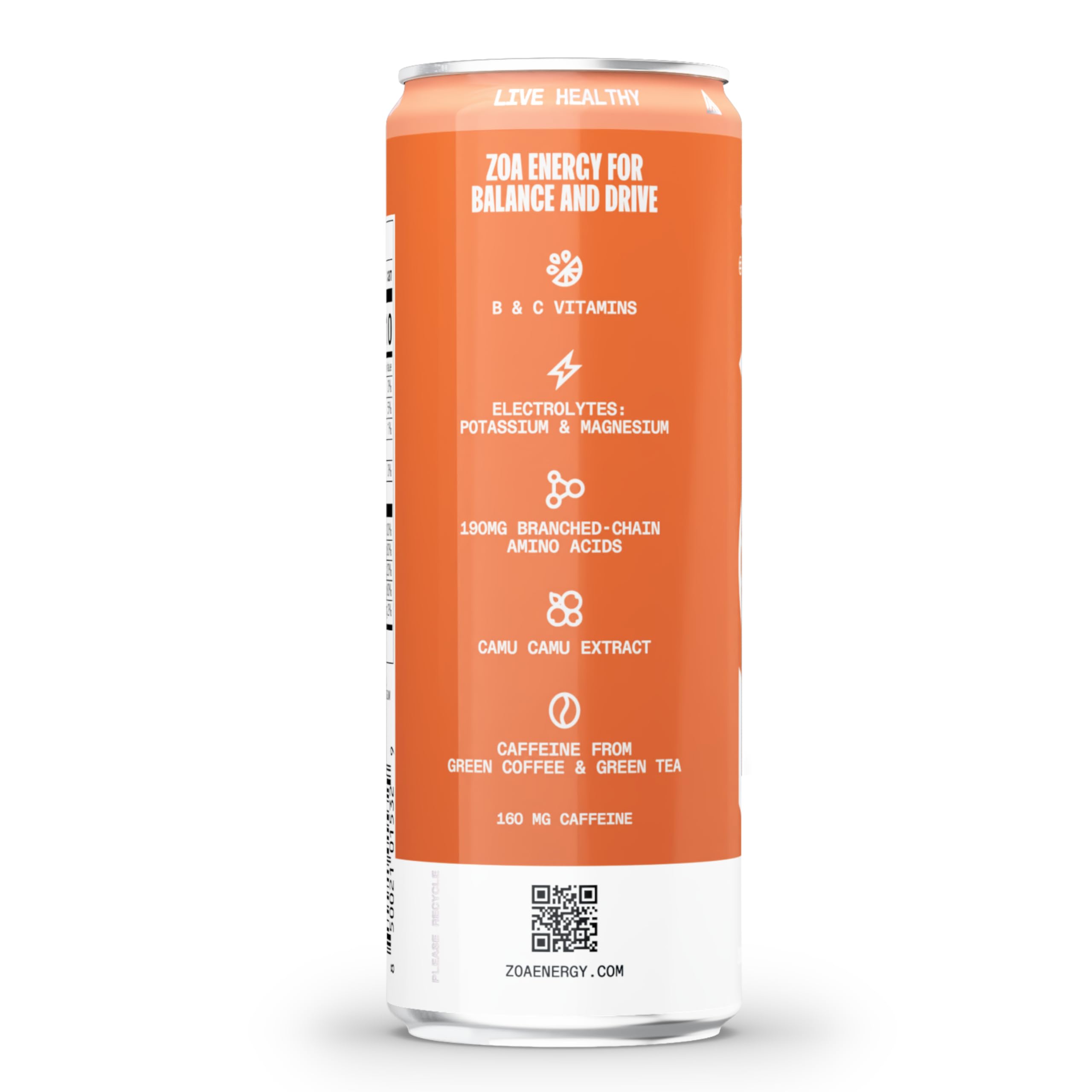 ZOA Zero Sugar Energy Drinks, Wild Orange - Sugar Free with ...