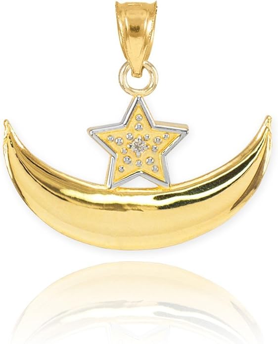 Amazon.com: Middle Eastern Jewelry 14k Yellow Gold Diamond Islamic ...