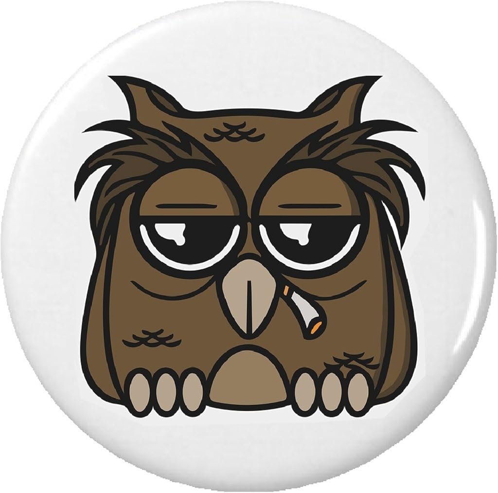 Amazon.com: Owl Smoking Pot Pinback Button Pin Marijuana Weed Cannabis ...