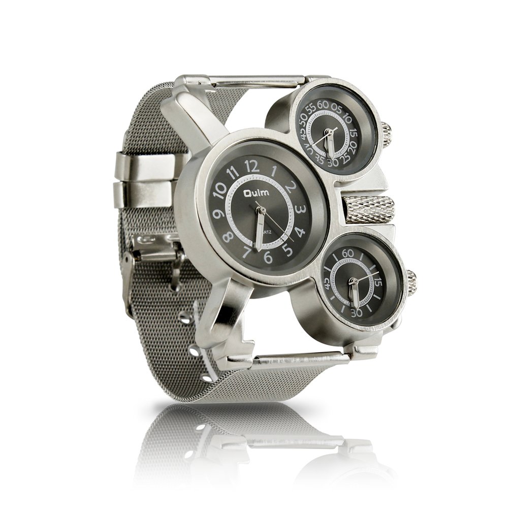 Men's Military Quartz Analog Wrist Watch Stainless-Steel Metal Mesh ...