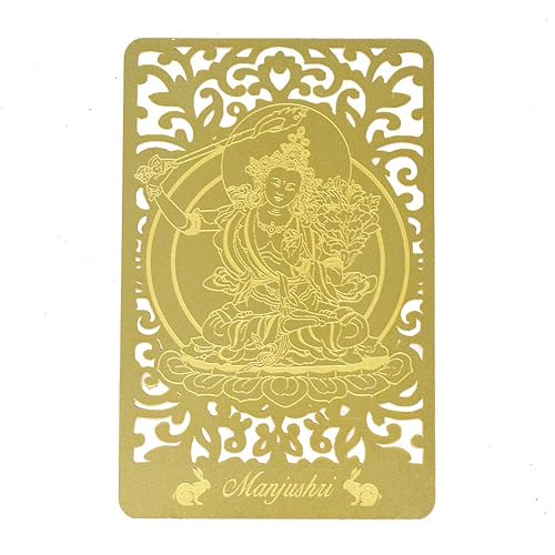 Feng Shui Bodhisattva for Rabbit (Manjushri) Printed Golden Card W4125 ...