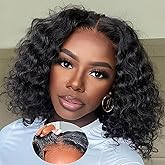 Amazon.com : SODLIS Wear and Go Glueless Short Bob Wig Human Hair 13x4 Curly Lace Front Wigs ...