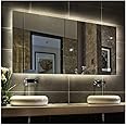 Amazon.com: Hans&Alice LED Lighted Rectangular Wall Mounted Mirror ...
