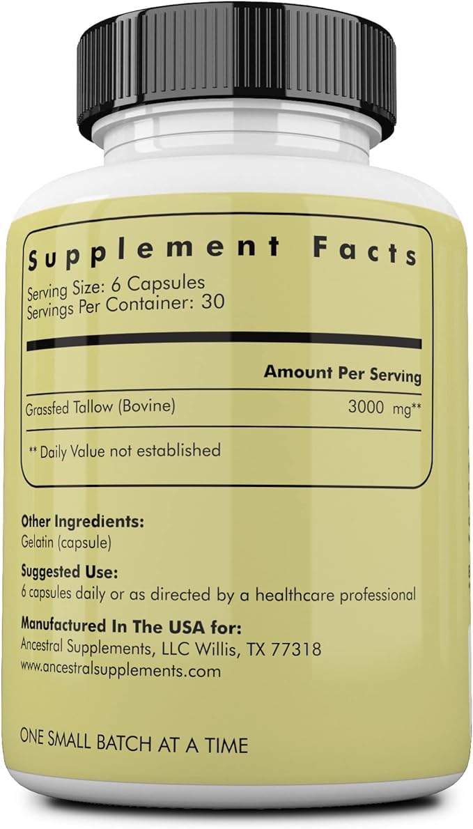 Mua Ancestral Supplements Grass Fed Beef Tallow Capsules, 3000mg ...