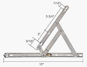 10" Standard Casement 4-Bar Window Hinge, Stainless Steel - Screen Door ...