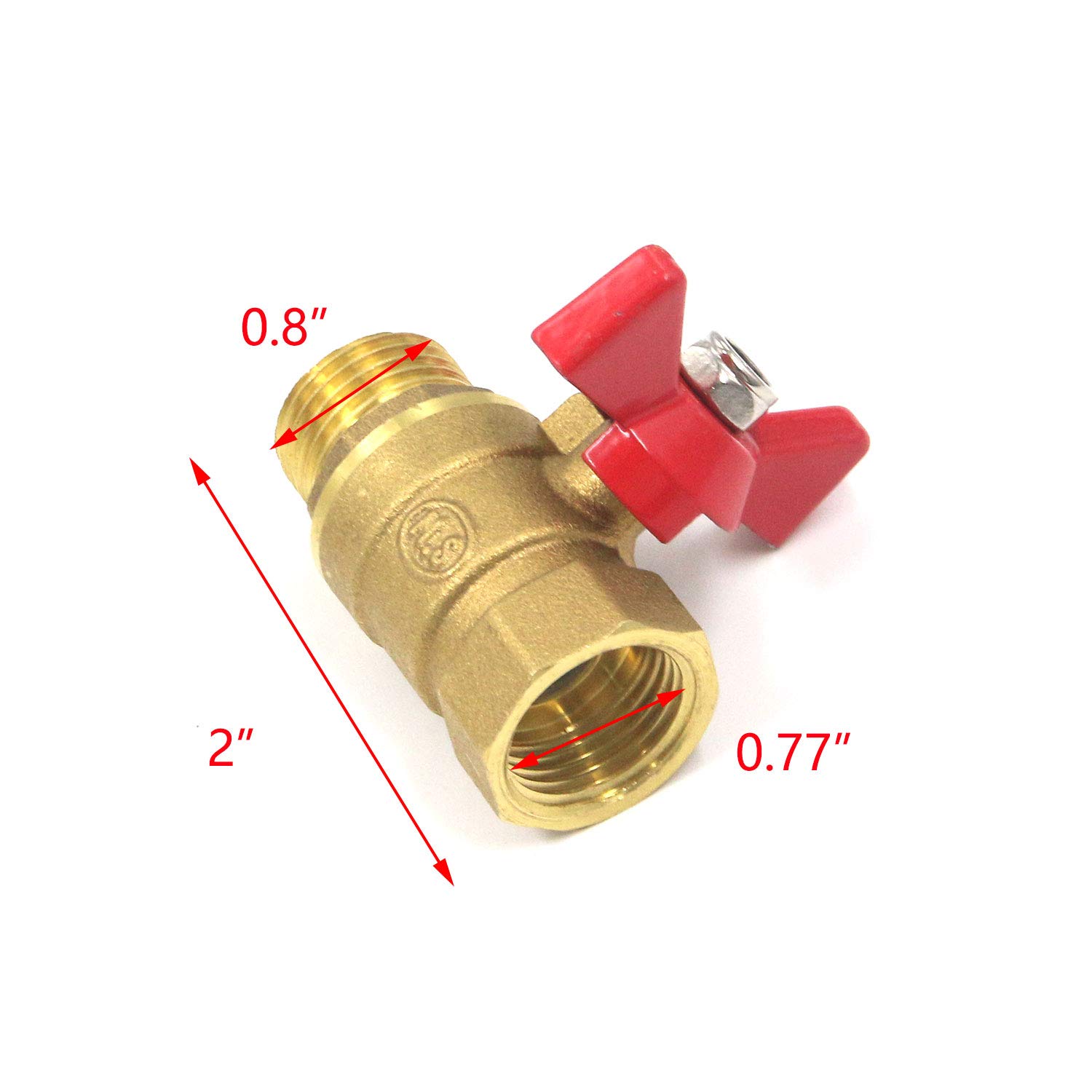 Mua T Tulead Brass Mini Valve Ball Valve 1/2" NPT Male to Female Valve ...