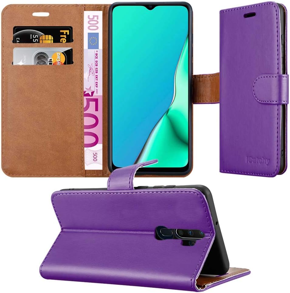 For OPPO A9 2020 Phone Case Leather Flip Magnetic Closure Book Stand ...