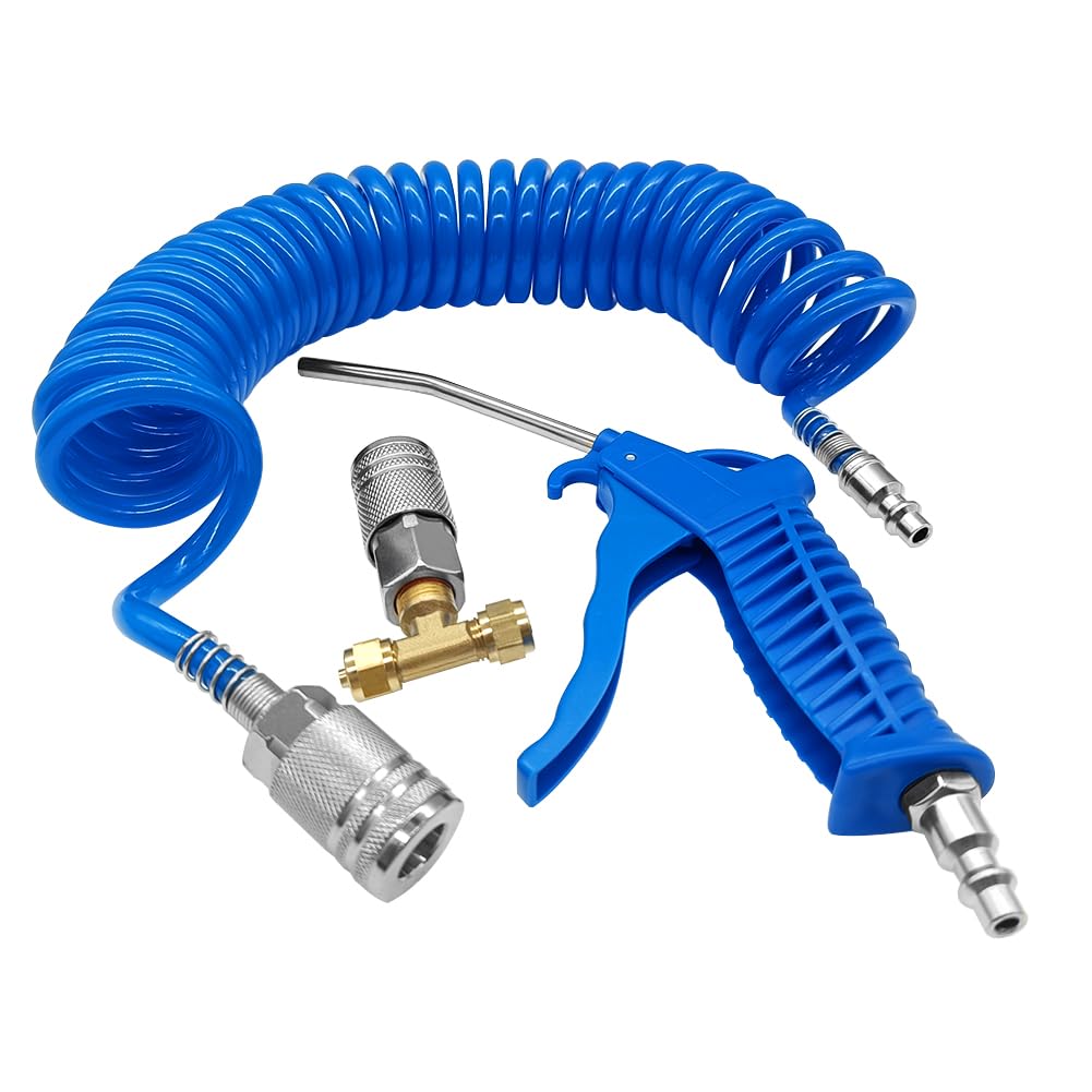 Beduan Air Blow Gun Kit with 16ft Long Pneumatic Pu Hose, Heavy Duty ...