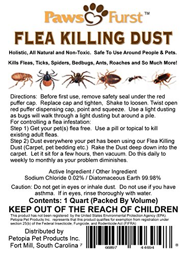 Buy Paws Furst TM Flea Killing Dust with Puffer Top Jumbo Quart Size ...
