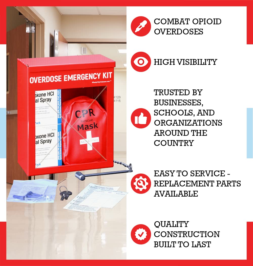 Mua Overdose Emergency Kit Non-Locking Cabinet - High Visibility ...