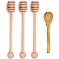 Amazon.com: 4PCS 6 inch Honey Dipper Sticks Honey Spoon, Wooden Honey ...