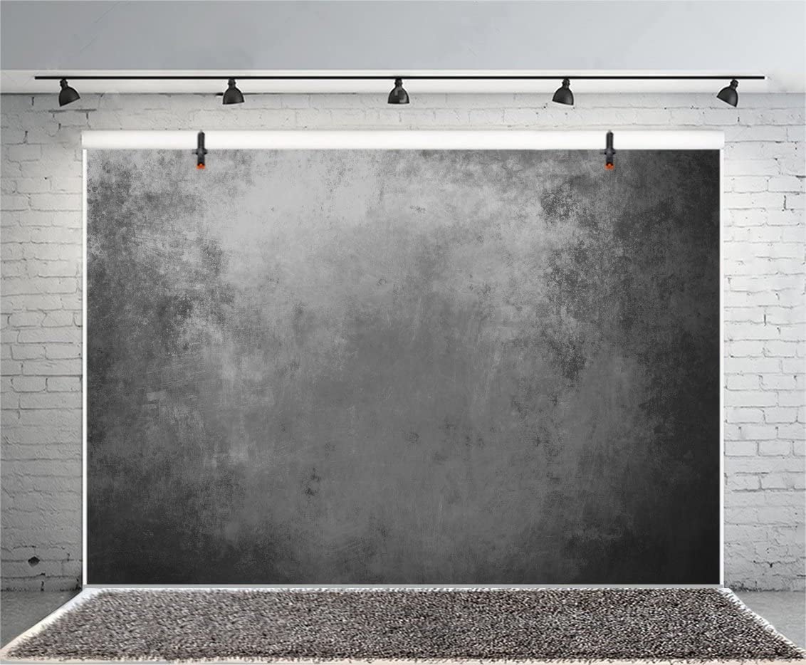 JASREE Vinyl 12x10ft Vintage Abstract Grey Backdrop for Photography ...