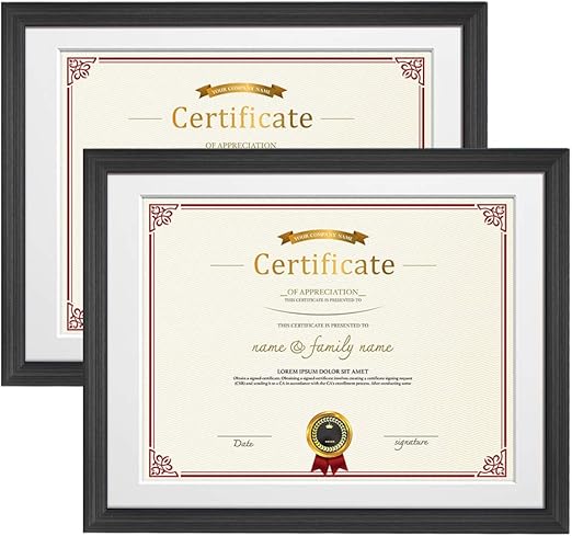 8.5x11 Document Certificate Frame Black Picture Frames 11x8.5 for Wall ...