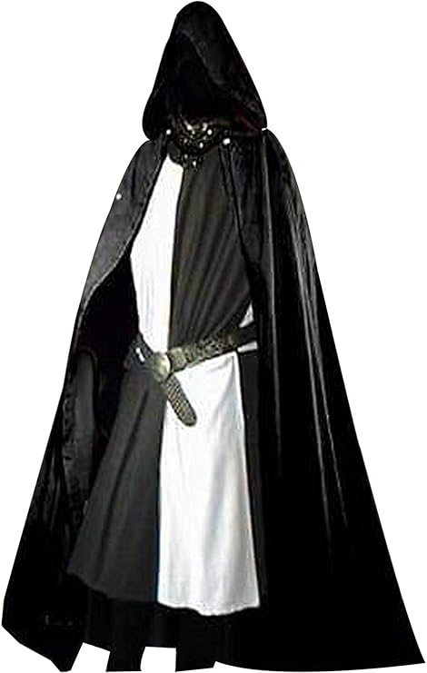 Amazon.com: Hayat Handicrafts Adult Medieval Knight Cloak White/Black ...