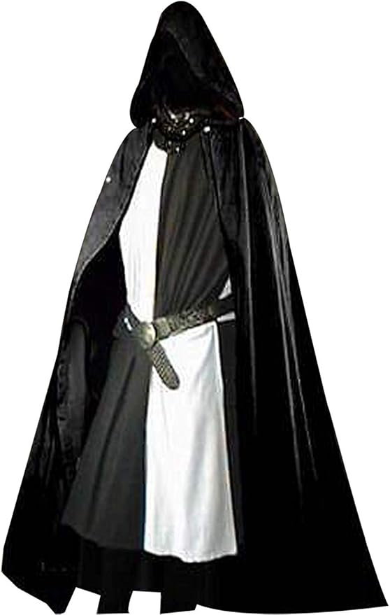 Amazon.com: Hayat Handicrafts Adult Medieval Knight Cloak White/Black ...