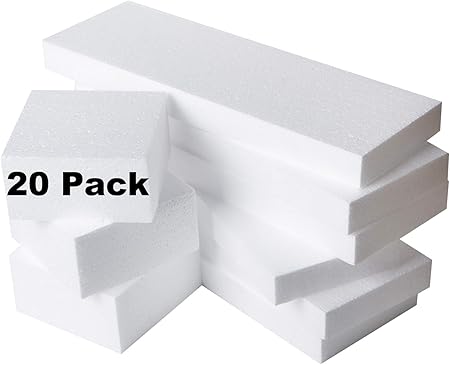 Amazon.com: 20 Pack Craft Foam Blocks -Rectangle & Square Foam Blocks ...