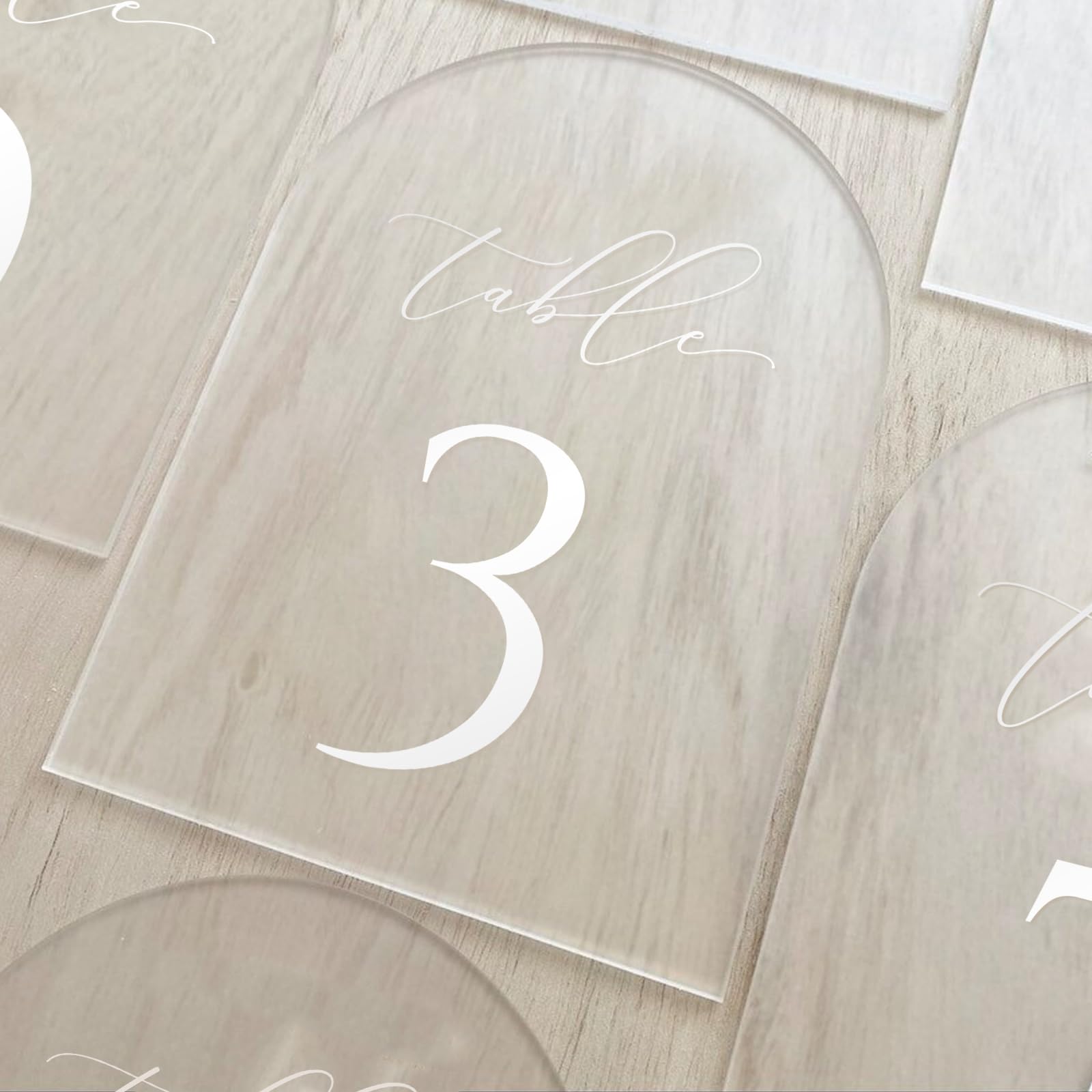 Frosted Arch Table Numbers For Wedding, 5x7 Inch Arched Acrylic Table ...