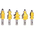 YONICO Architectural Molding Router Bits Set 5 Bit 1/2-Inch Shank 16501 ...