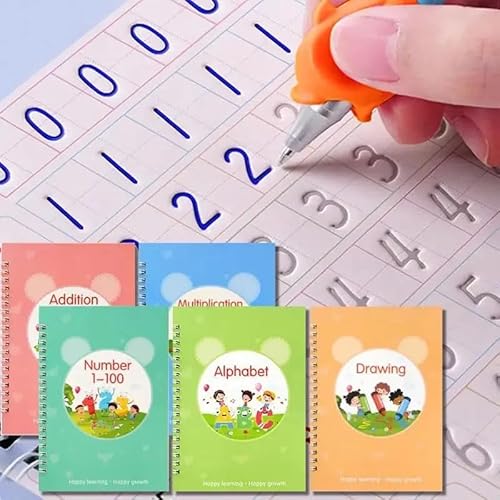AALGO Magic Grooved Practice Copybook 5 Pack with Pens, Reusable ...