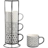 Amazon.com: Hasense Large Coffee Mug Set of 4 with Rack - 15 oz ...