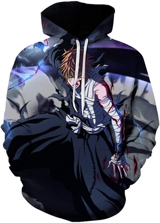 PLMNK-Bleach-Pull-Over De Dibujos Animados En 3D, Suéter De Bolsillo De ...