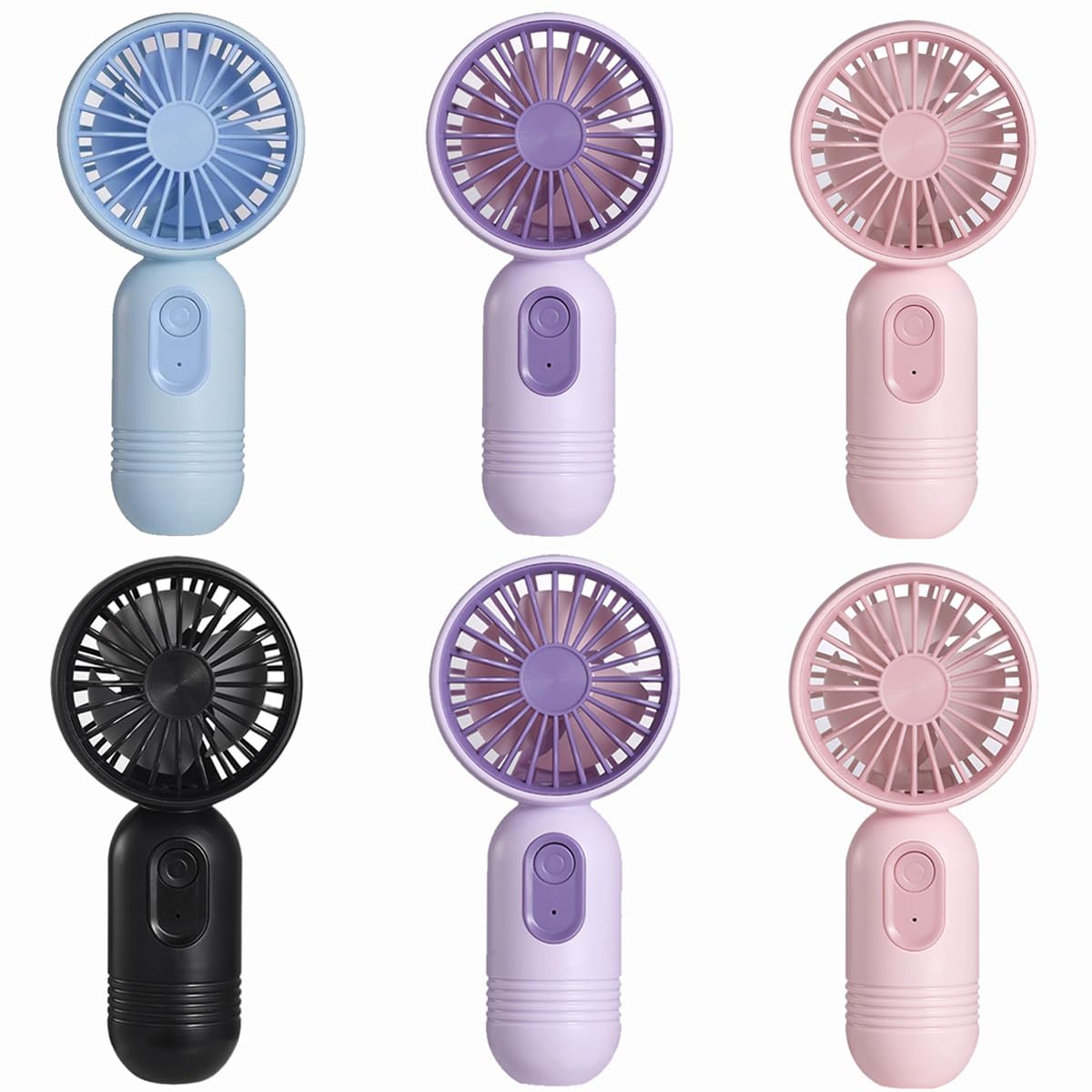 Mini Portable Fan 6 Pack, Cute Handheld Fan Battery Operated ...