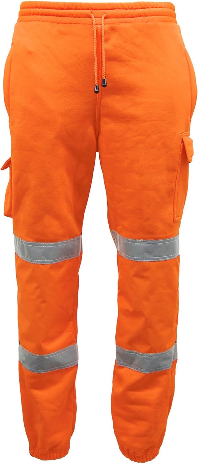 Hi Vis Viz Safety Jogging Bottoms/Joggers/Work Trousers/Fleece Pants ...