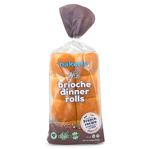 bakerly Brioche Dinner Rolls Pack of 2, 8-Count (16 Total Brioche ...