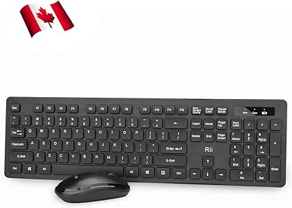 Rii Wireless Keyboard and Mouse RK200 Office Keyboard Compatible with ...