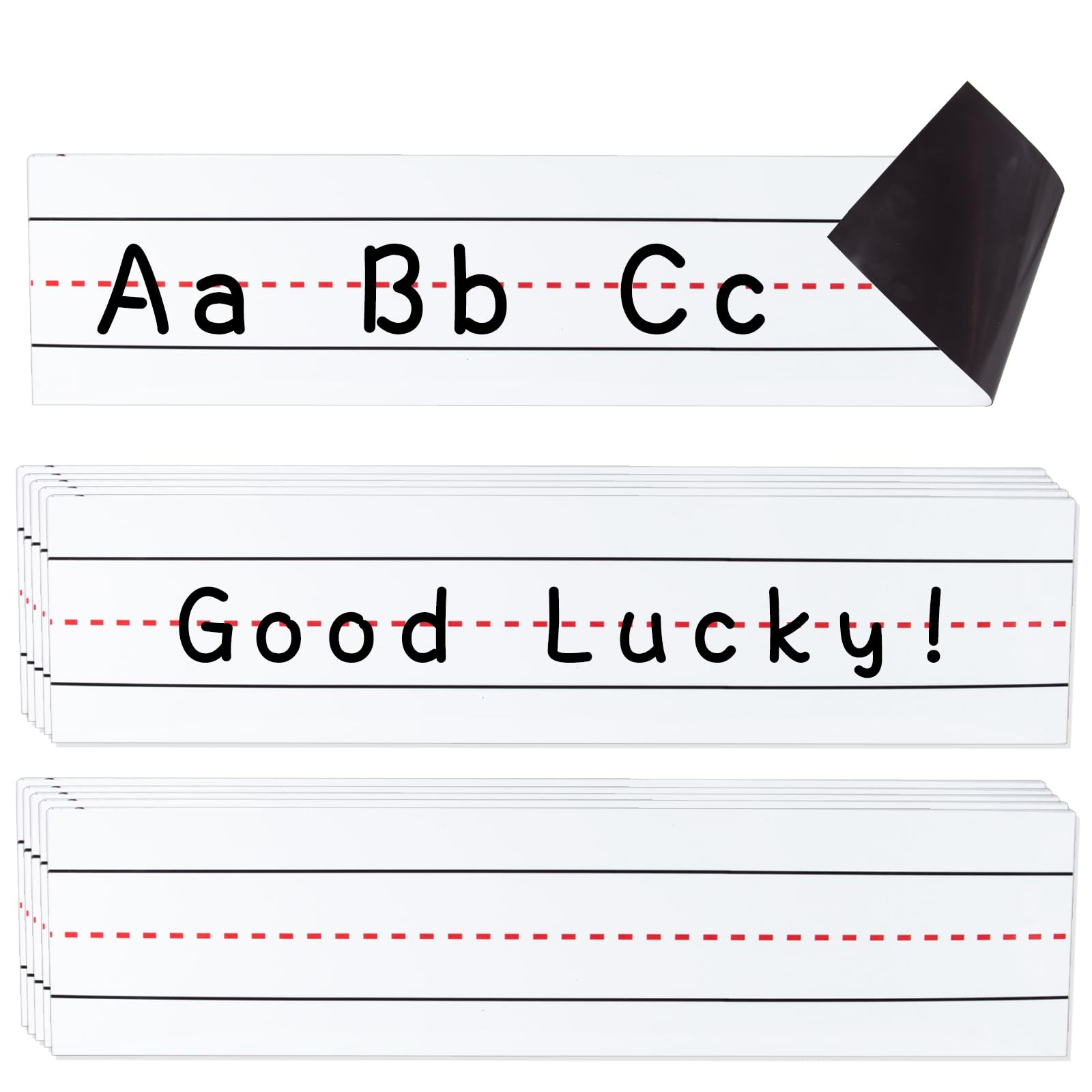Jingzhan Magnetic Sentence Strips for Whiteboard, 10-Pack 3"x12 ...