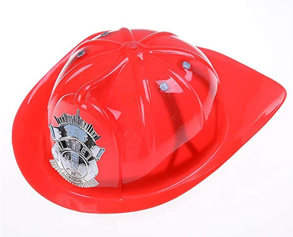 US Fire Brigade Helmet Kids with Fire Chief Badge, Adjustable Size ...