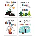 Amazon.com: XUOIAYNB Colorful Camping Art Print - Outdoor Adventure ...