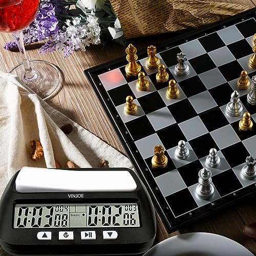 VINJOE Chess Clock Digital Chess Timer Professional for Board Games ...