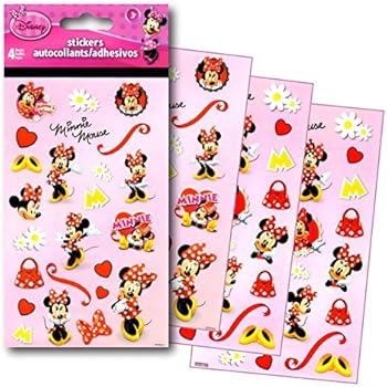 Amazon.com: Disney Minnie Mouse Stickers - 4 Sheets of Stickers: Office ...